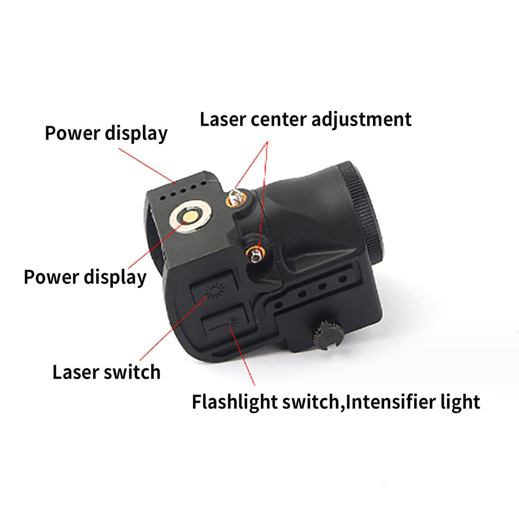 Tactical Flashlight & Red Laser Sight Combo Picatinny Rail Mounted ...