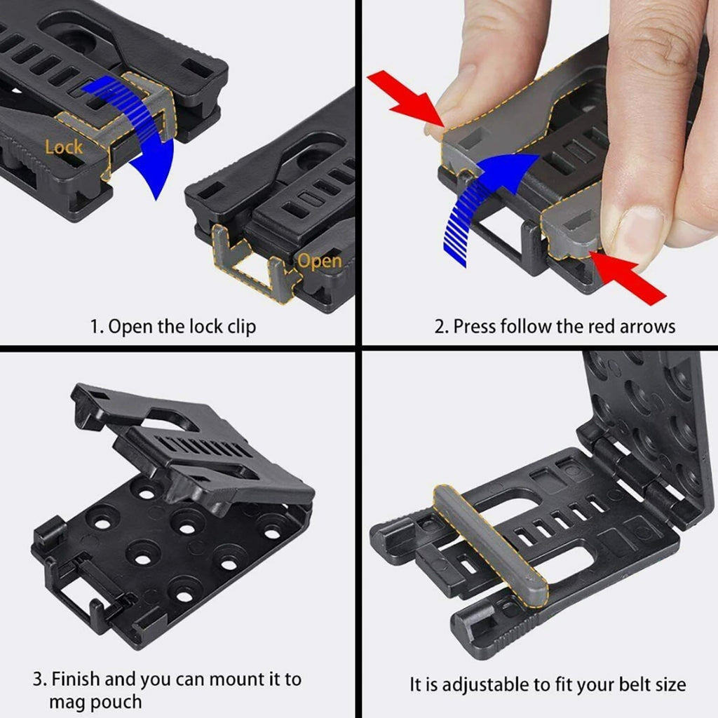 2 Pack Tactical Universal Holster Sheath Belt Clip Large Belt Clips ...