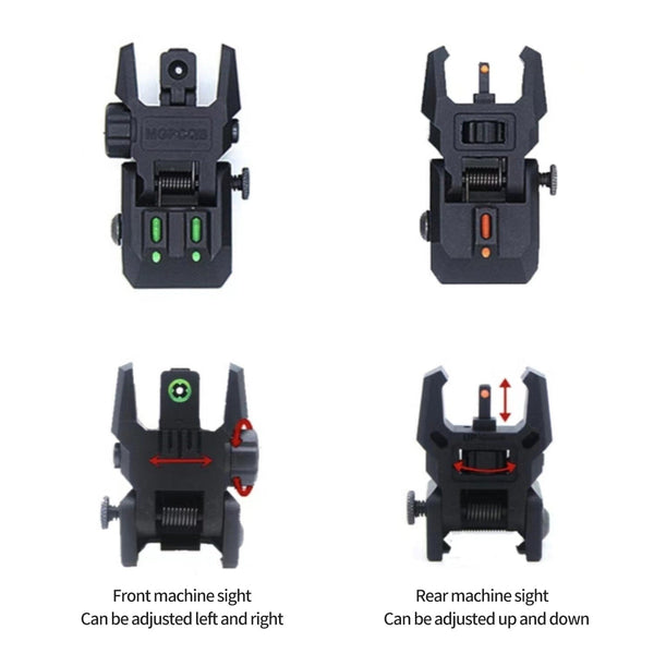 Foldable Iron Sights Flip-up Front and Rear Sight Fiber Optics Dual ...