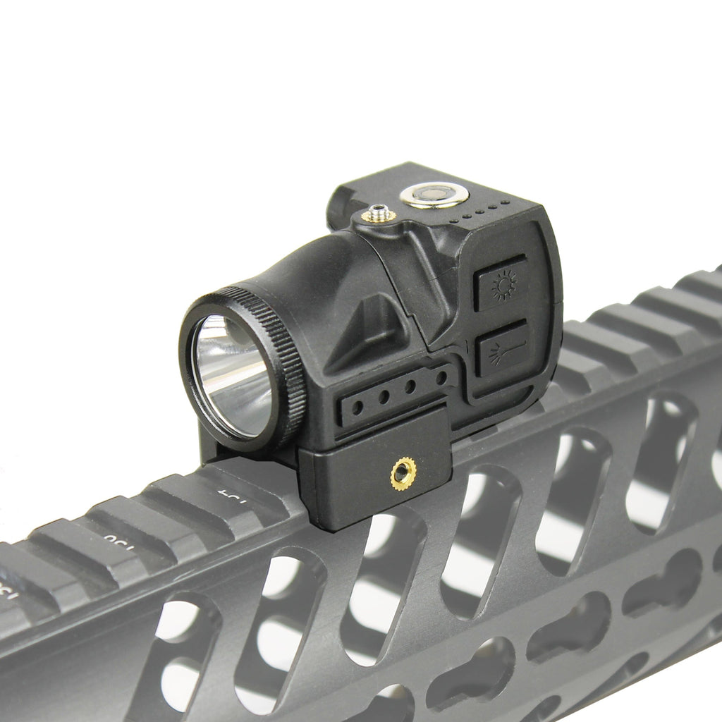 Tactical Flashlight & Red Laser Sight Combo Picatinny Rail Mounted ...