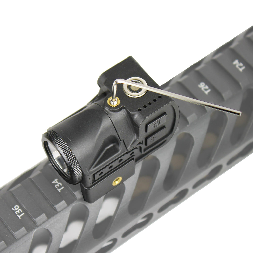 Tactical Flashlight & Red Laser Sight Combo Picatinny Rail Mounted ...