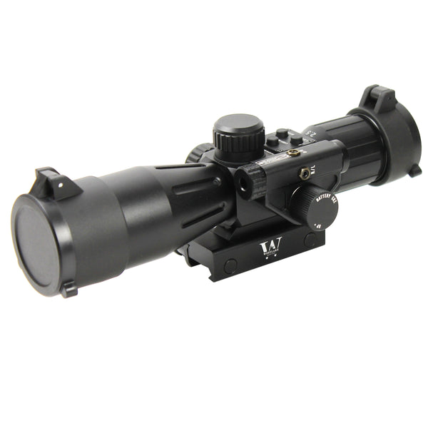 WLT 2.5-10x40IR Rifle Scope Mil-dot illuminated with Red Dot Laser ...
