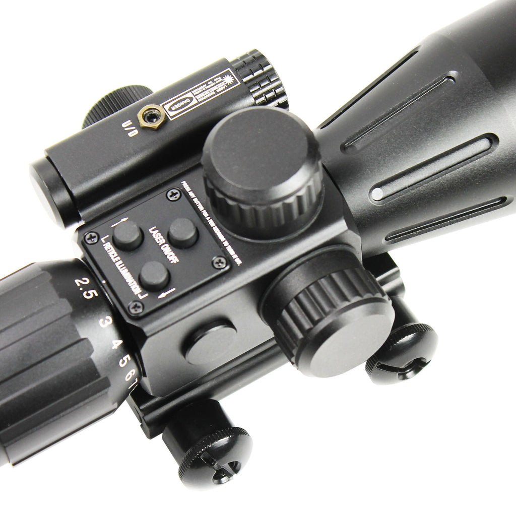 WLT 2.5-10x40IR Rifle Scope Mil-dot illuminated with Red Dot Laser ...