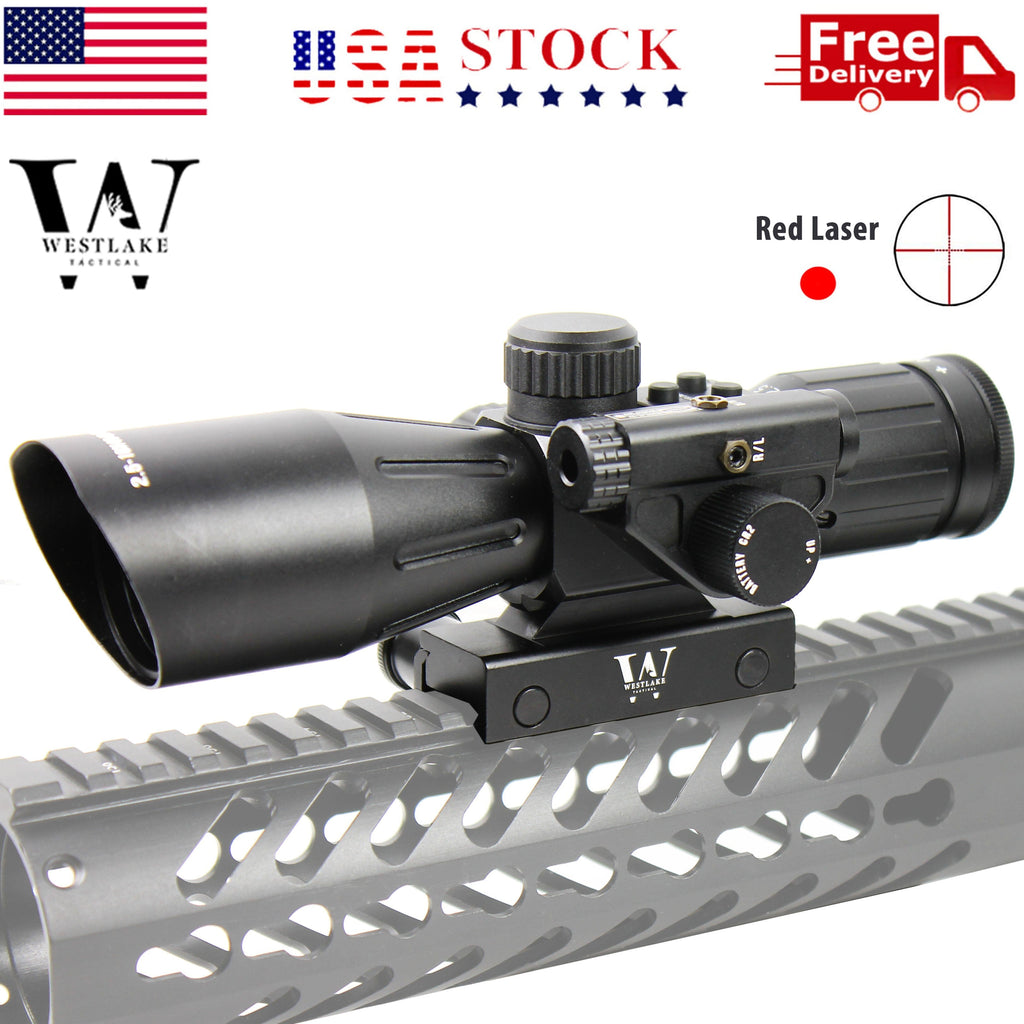 WLT 2.5-10x40IR Rifle Scope Mil-dot illuminated with Red Dot Laser ...