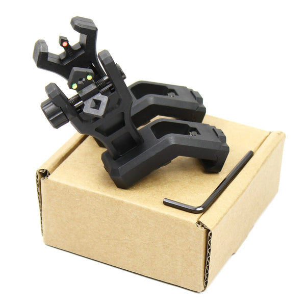 Foldable 45 Degree Fiber Optics Iron Sights Offset Front and Rear Sigh ...