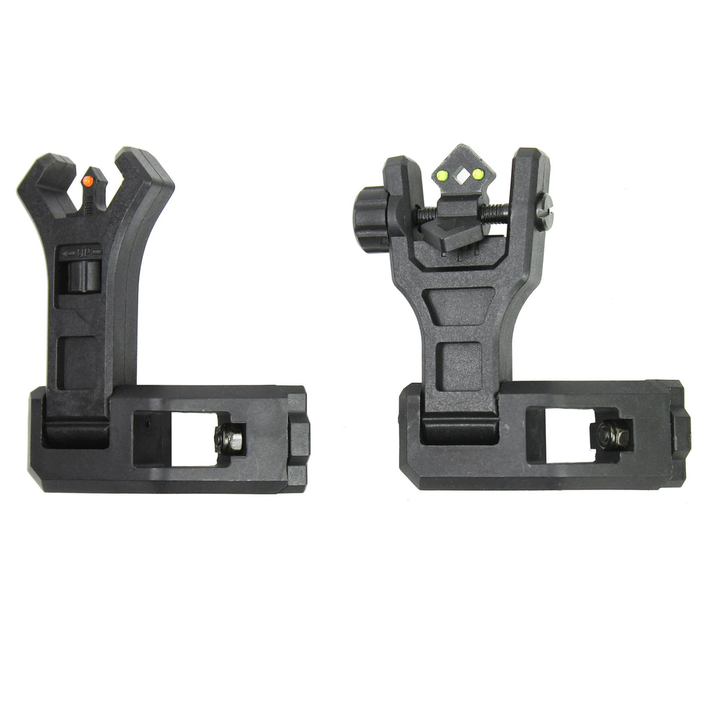 Foldable 45 Degree Fiber Optics Iron Sights Offset Front and Rear Sigh ...