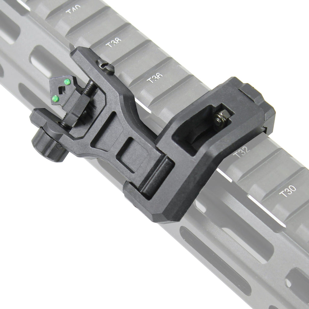 Foldable 45 Degree Fiber Optics Iron Sights Offset Front and Rear Sigh ...