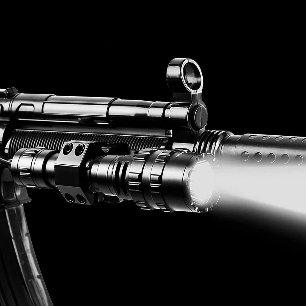 9000lm Tactical Gun Flashlight +Picatinny Rail Mount+Switch for Hunting ...