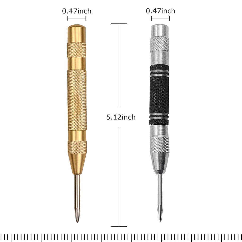 2PC Automatic Center Punch Strikes Surface Hammer Spring Loaded Window ...