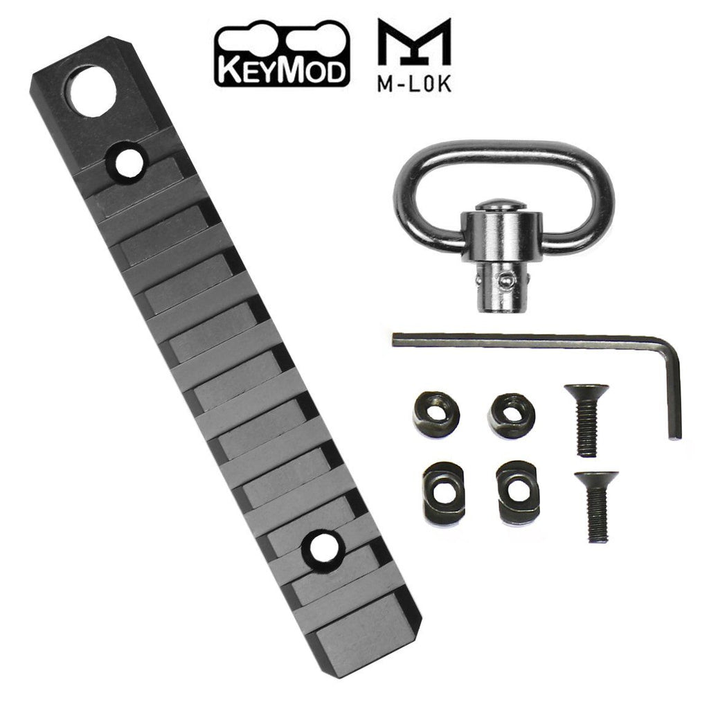 3 5 8 10-Slot KeyMod M-LOK Picatinny Rail Section & Push Button QD Sli ...