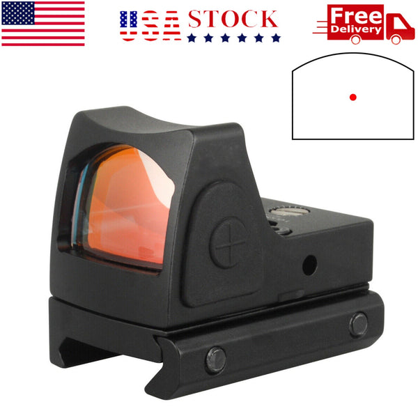 Mini Red Dot Sight Collimator for Glock / Rifle Reflex Sight Scope Fit ...