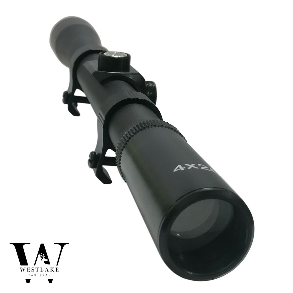 4X20 Scope w/ Ring Mounts Rapid Range Hunting Tactical Rifle Air Gun ...