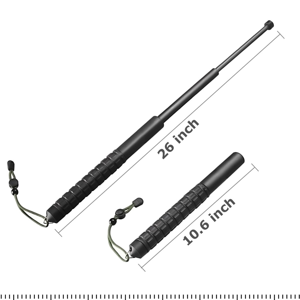 26“ 3 Section Portable Telescopic Trekking Pole Alpenstock Defense ...