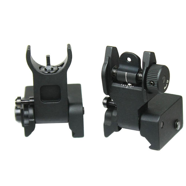 Premium Mil Spec Flip up Front Rear Iron Sight Set Fits Picatinny Rail ...