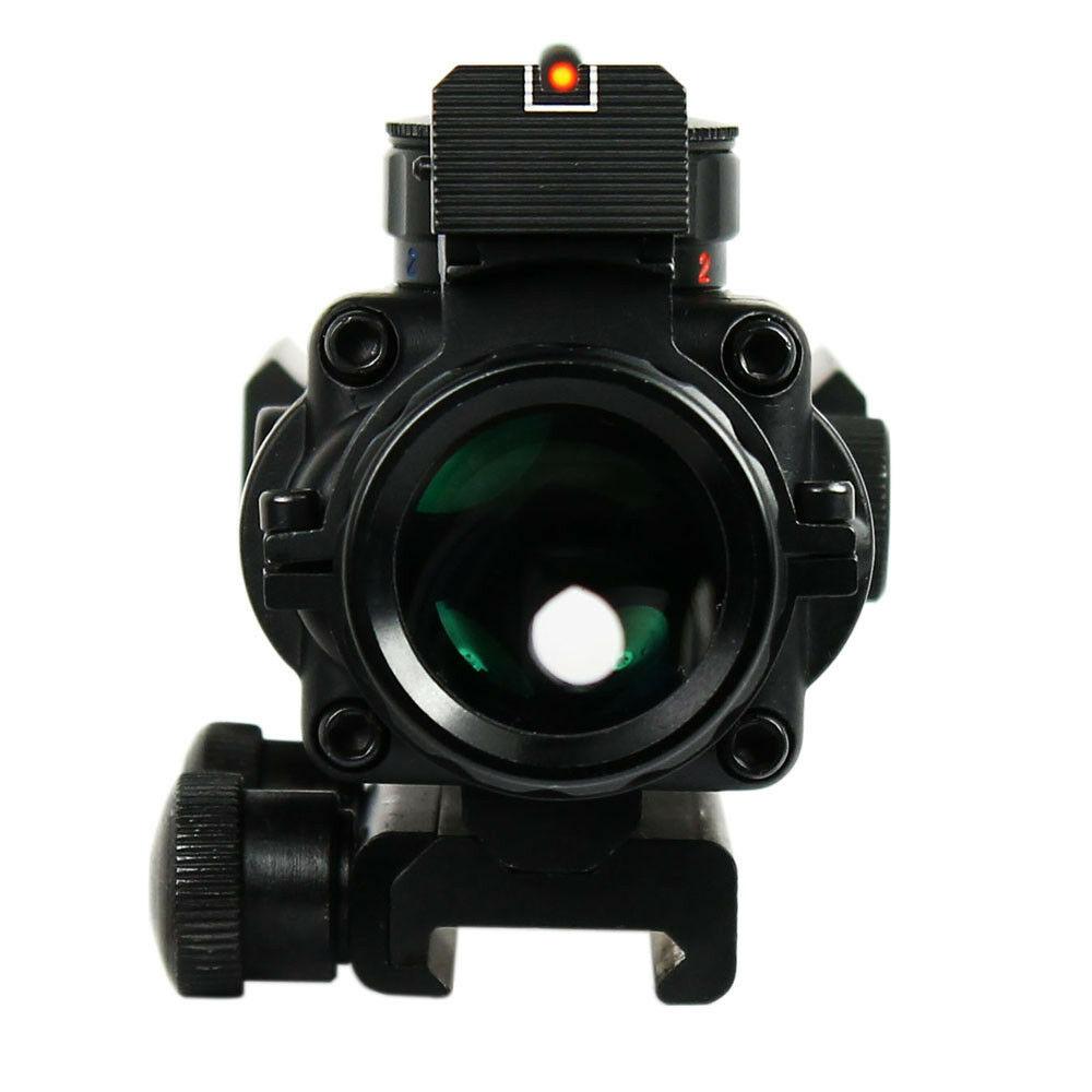 4X32 Prismatic Rifle Scope with Fiber Optic Sight Tri-illuminated BDC ...