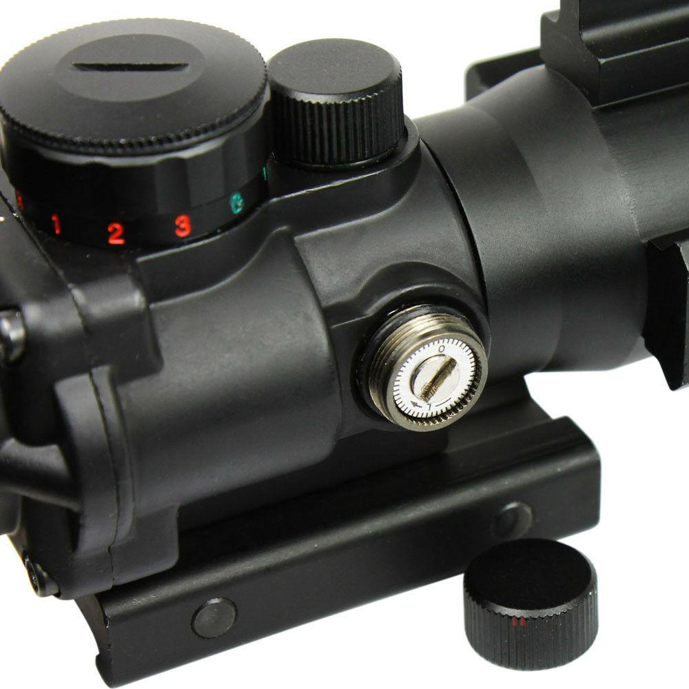 4X32 Prismatic Rifle Scope with Fiber Optic Sight Tri-illuminated BDC ...