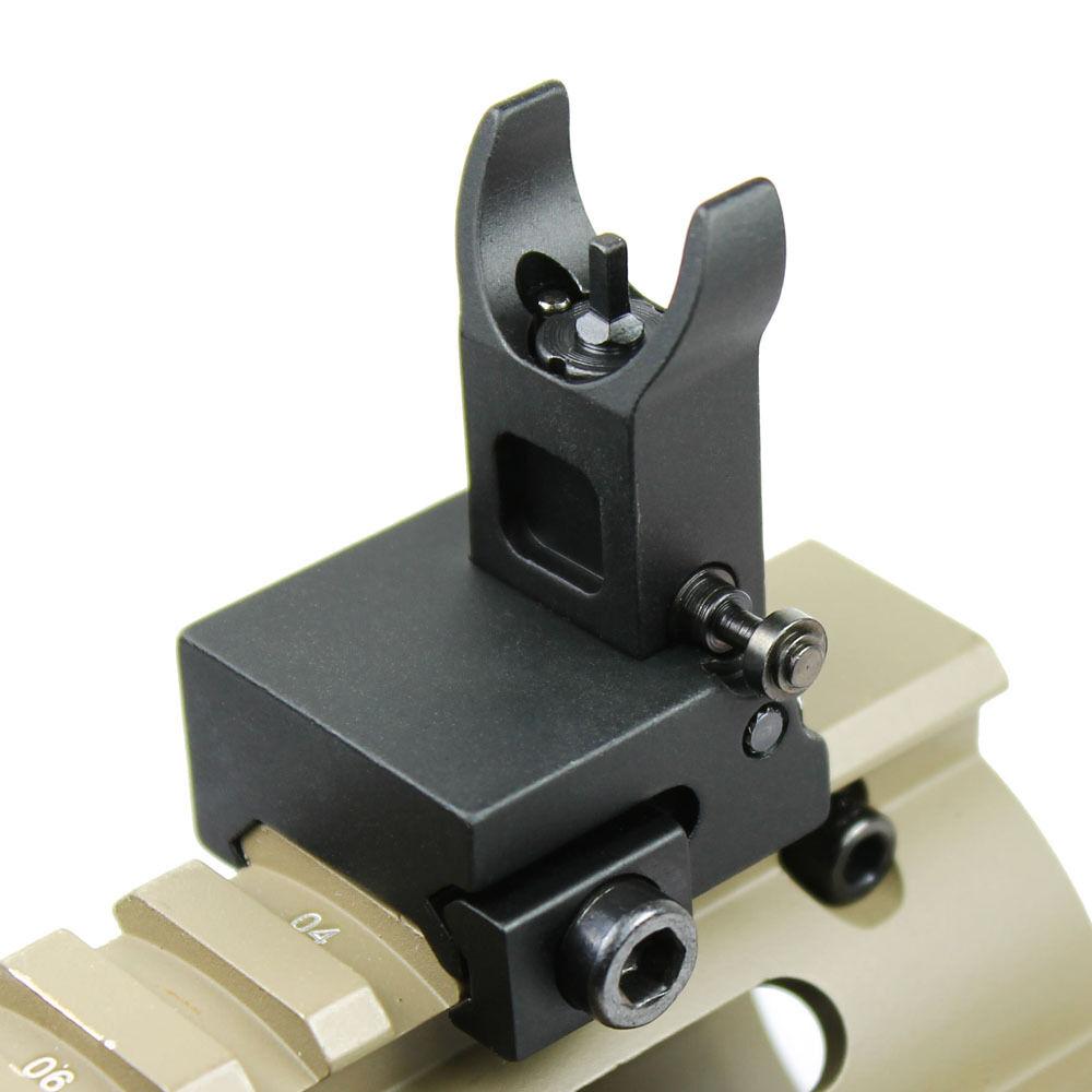 Premium Mil Spec Flip up Front Rear Iron Sight Set Fits Picatinny Rail ...