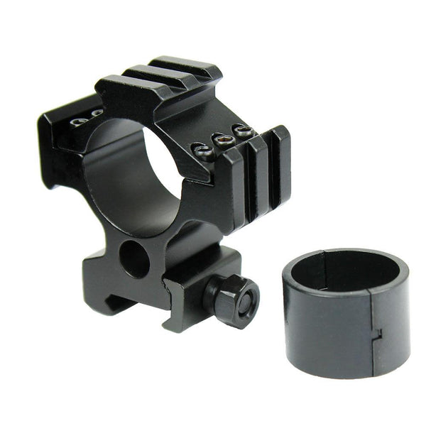 Set of 2 Laser - Light / Scope Ring Mount - Tri-rail & 30mm + 1" Reduc ...