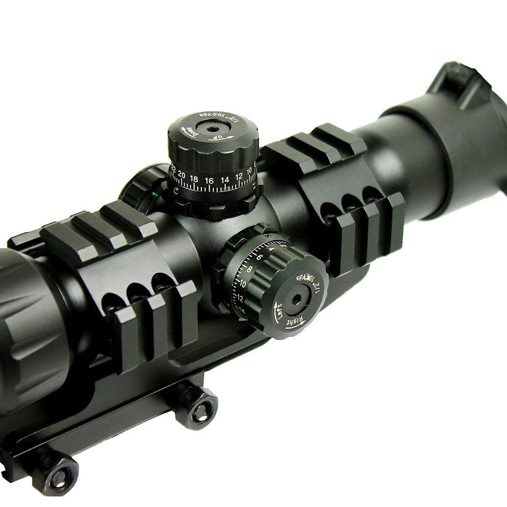 1.5-4X30 Tactical Rifle Scope with RGB illuminated Horseshoe Reticle-P ...