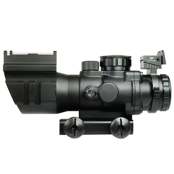 4X32 Tactical Rifle Scope - Tri-Illuminated Chevron Recticle Fiber Opt ...