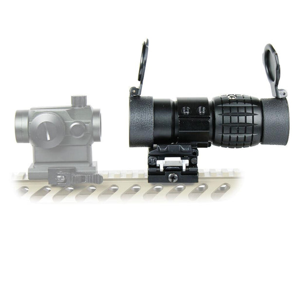 3X Magnifier Scope with FTS Flip to Side Mount Fits Holographic and Re ...