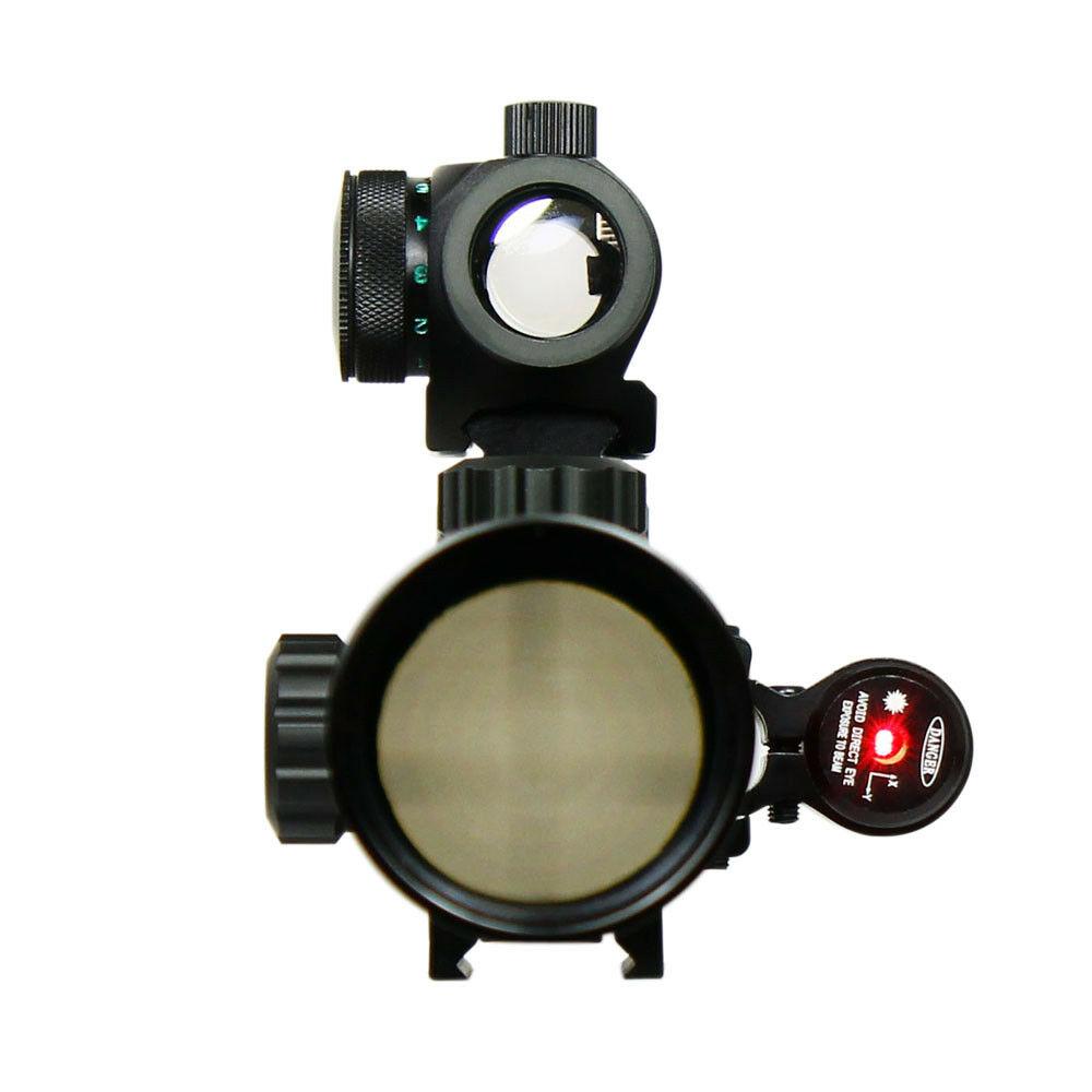 3-9X40 Illuminated Tactical Rifle Scope with Red Laser & Holograph ...