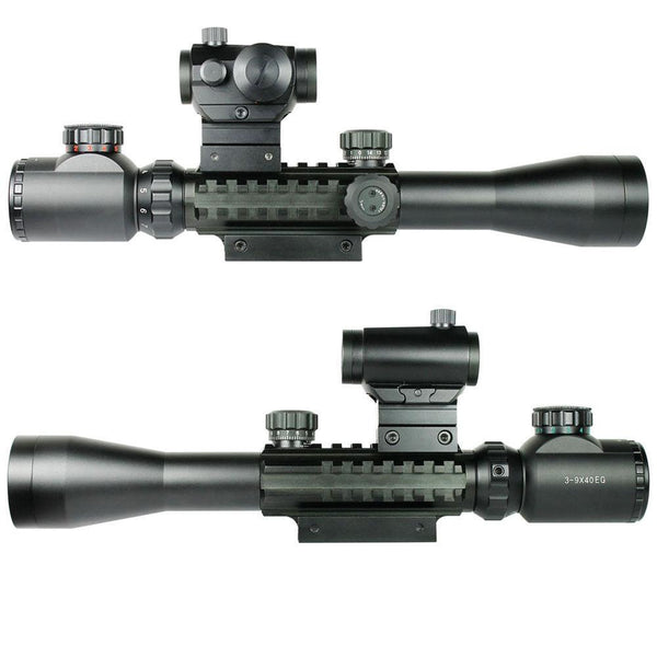 3-9X40 Tactical Rifle Scope with Holographic Red / Green Dot Sight / R ...