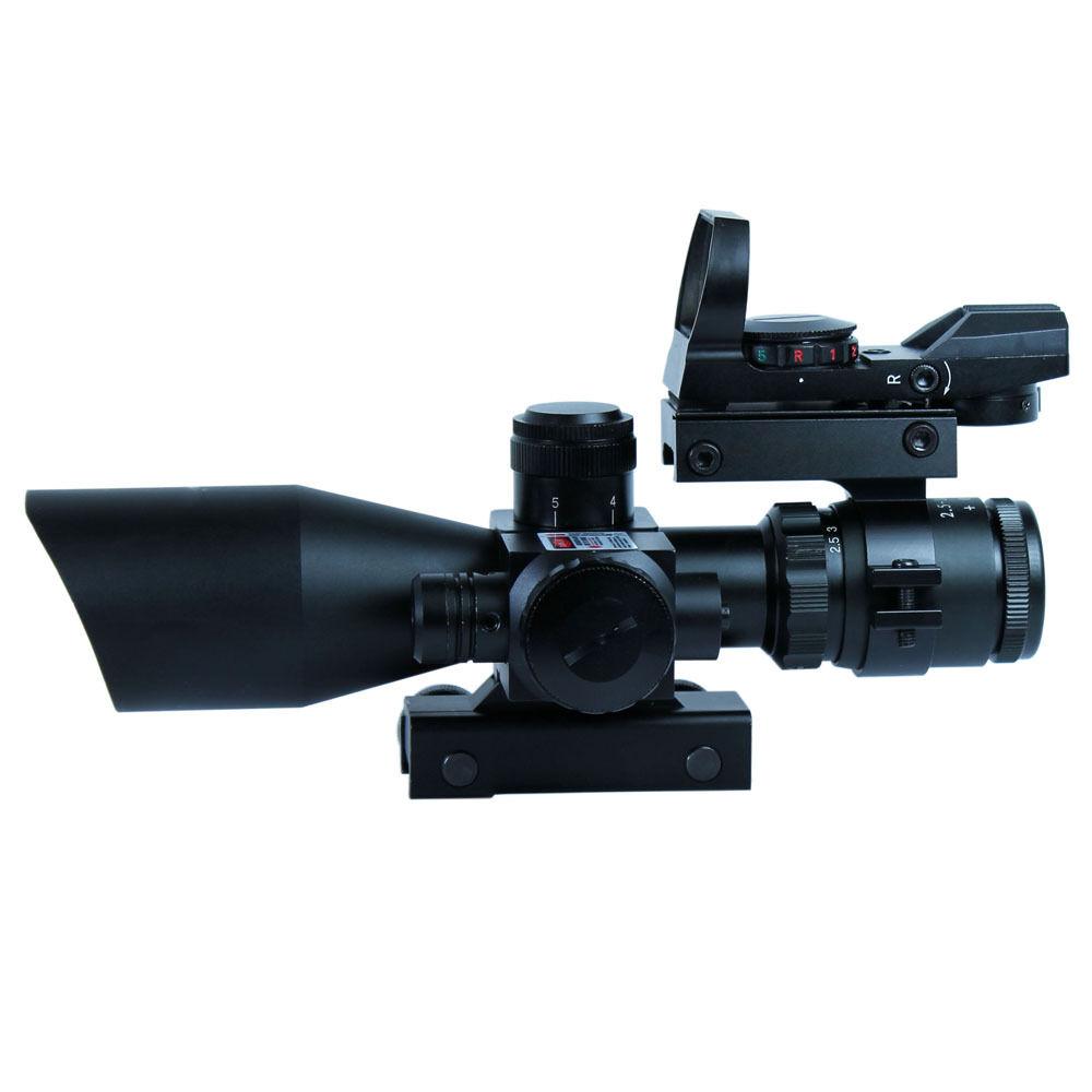 2.5-10X40 Tactical Rifle Scope with Red Laser & Holographic Green ...