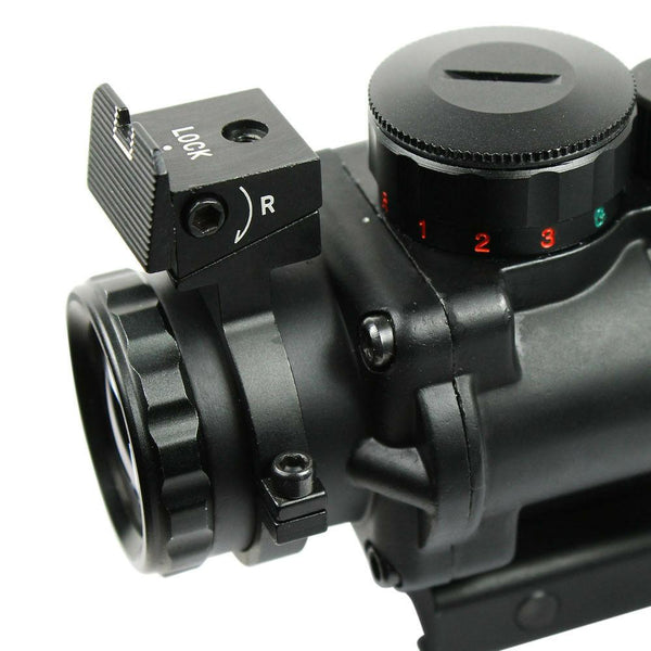 4X32 Tactical Rifle Scope - Tri-Illuminated Chevron Recticle Fiber Opt ...