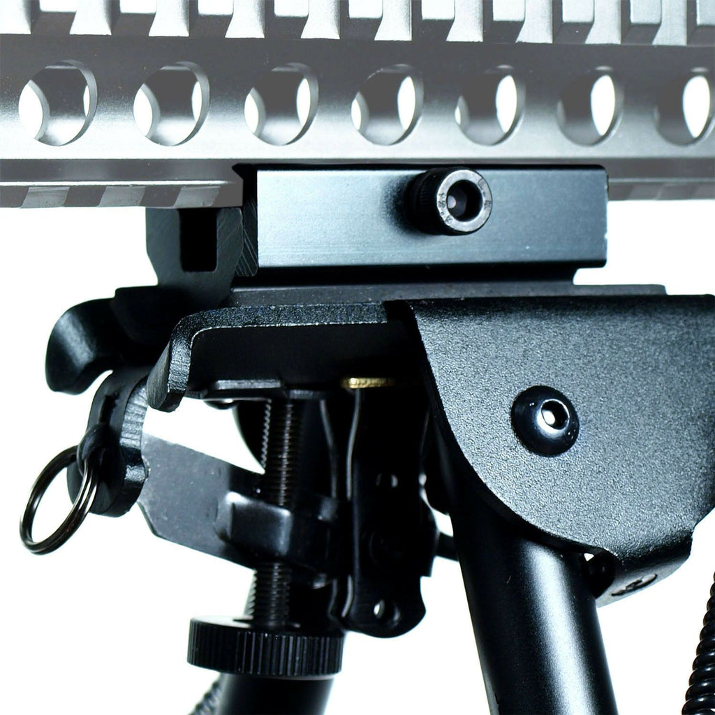 6" to 9" Adjustable Spring Return Sniper Hunting Rifle Bipod with Rail ...