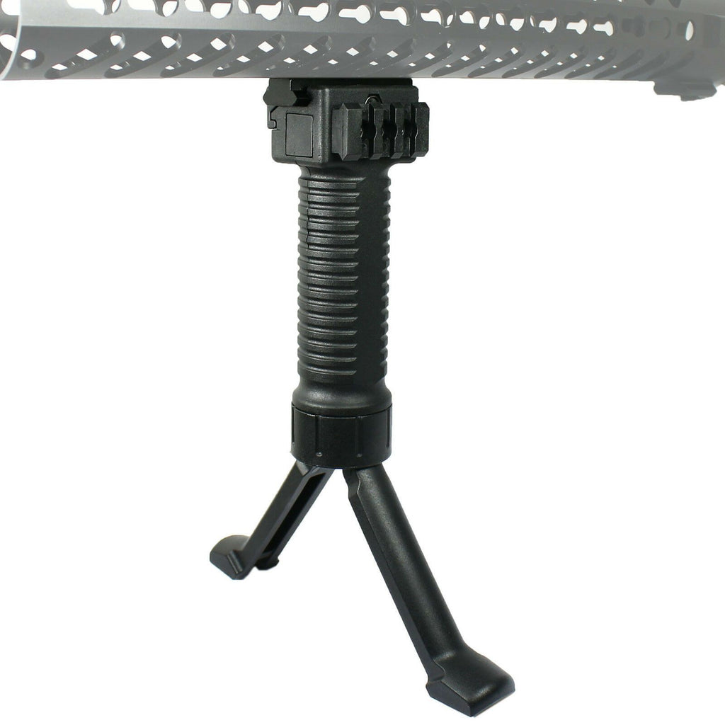 Tactical Foregrip / Bipod with 2" Picatinny Rail Section for KEYMOD Ha ...