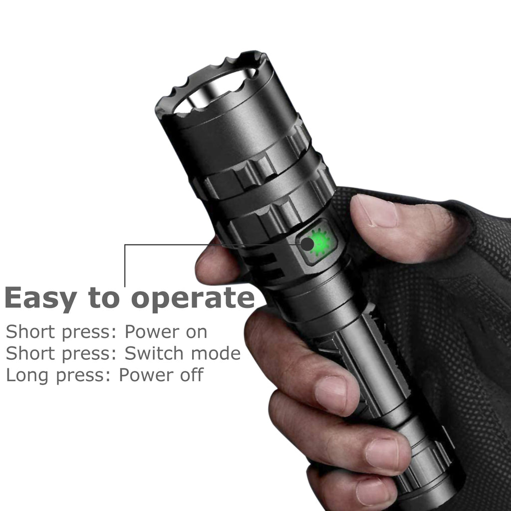 9000lm Tactical Gun Flashlight +Picatinny Rail Mount+Switch for Hunting ...