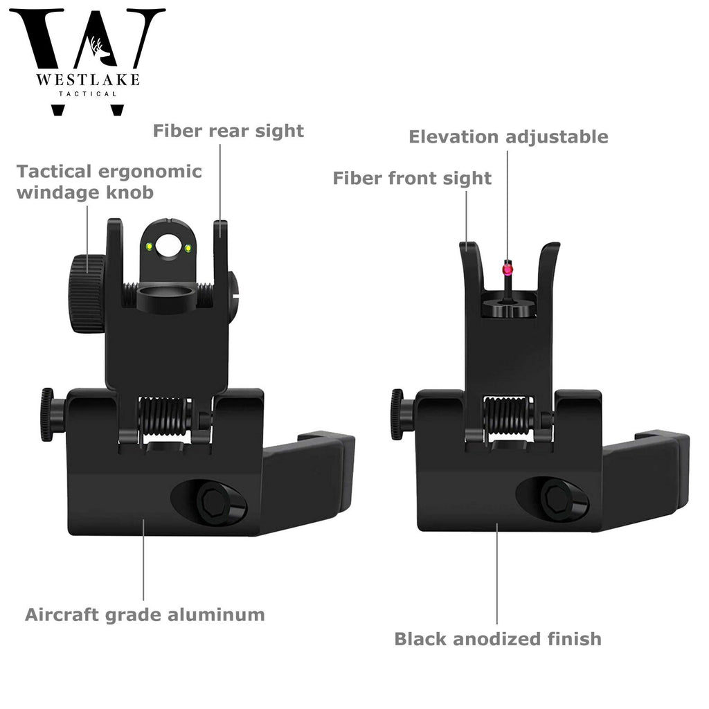 Fiber Optics Foldable Iron Sights 45° Offset – West Lake Tactical