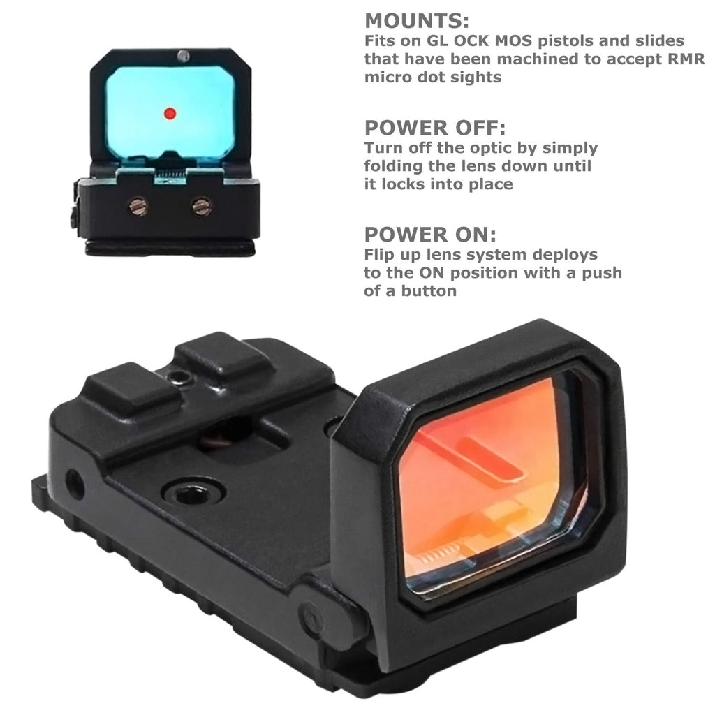 Mini Folding Flip Up Red Dot Sight Holographic Reflex Sight RMR For ...