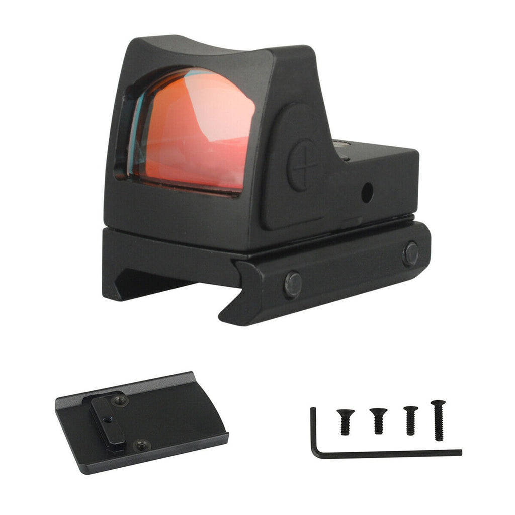 Mini Red Dot Sight Collimator for Glock / Rifle Reflex Sight Scope Fit ...