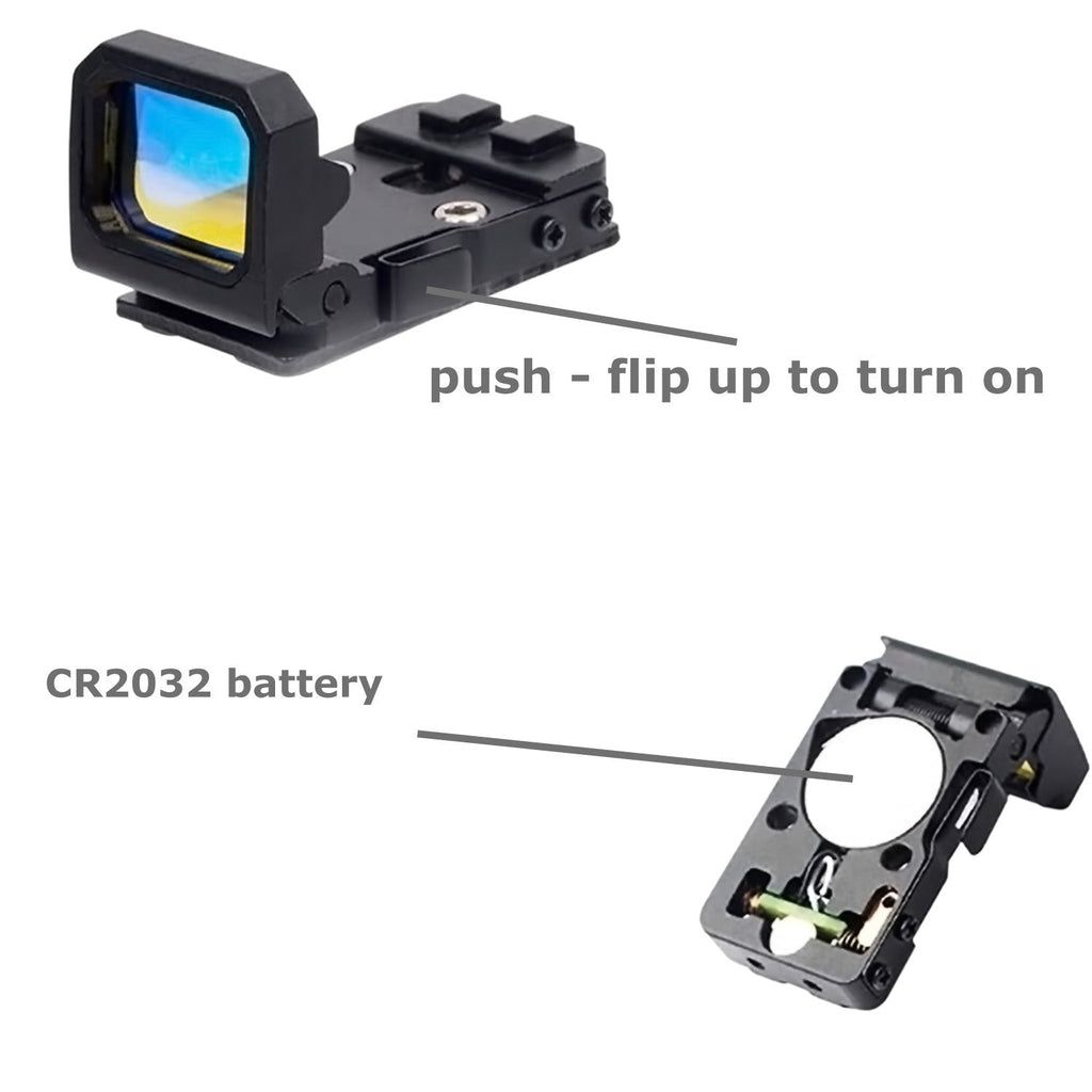 Mini Folding Flip Up Red Dot Sight Holographic Reflex Sight RMR For ...