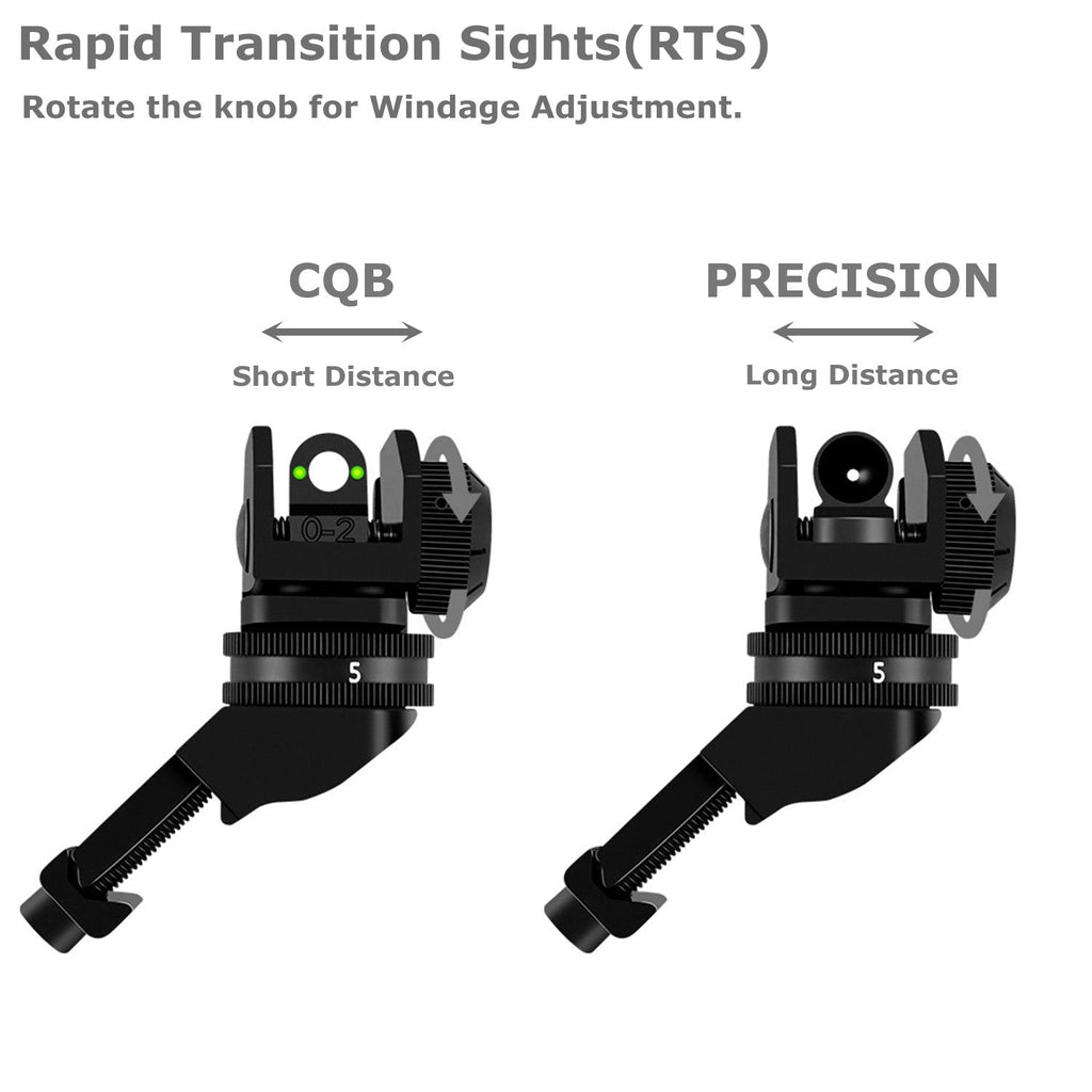 Fiber Optics Front Rear 45 Degree Offset Rapid Transition BUIS Backup ...