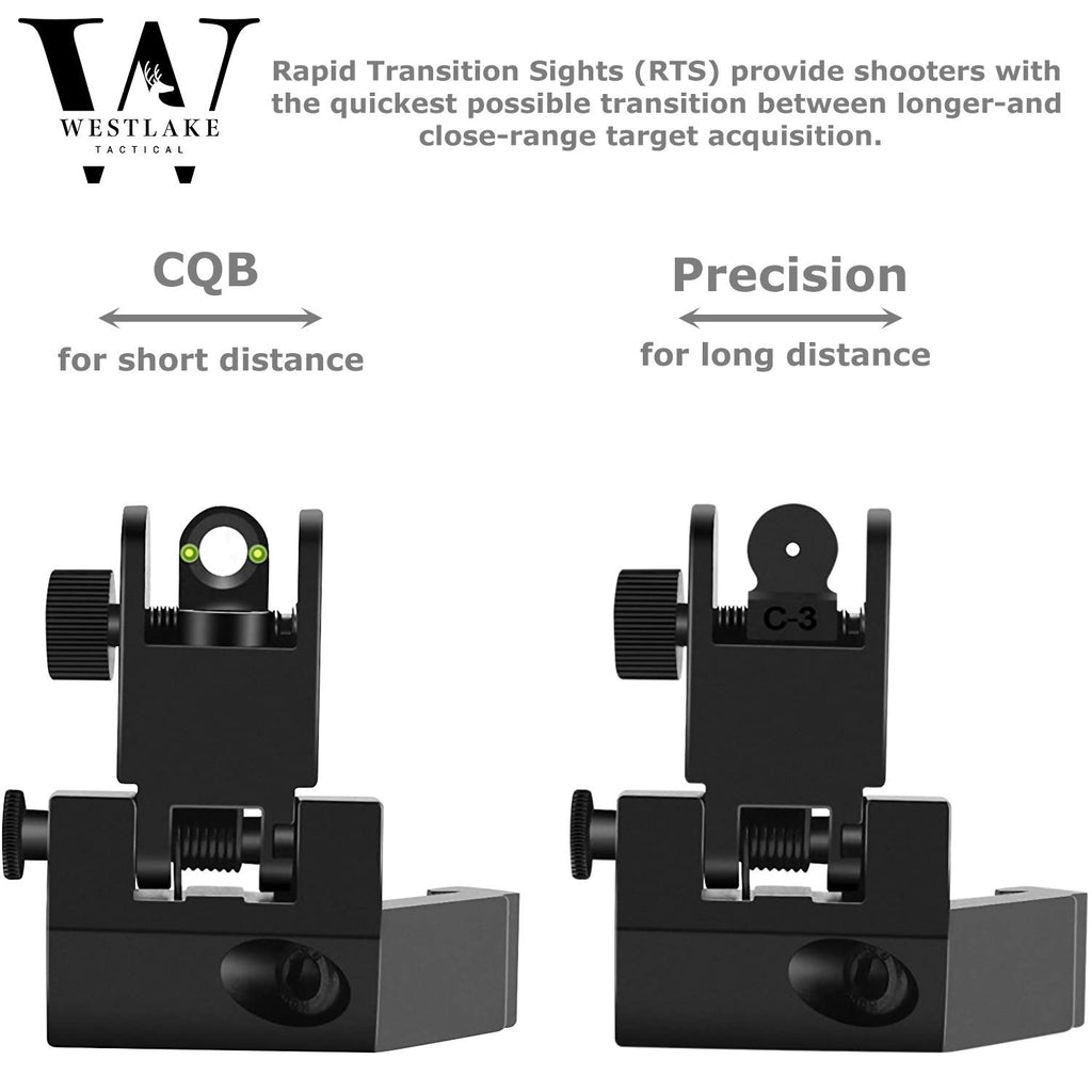 Fiber Optics Foldable Iron Sights 45° Offset – West Lake Tactical