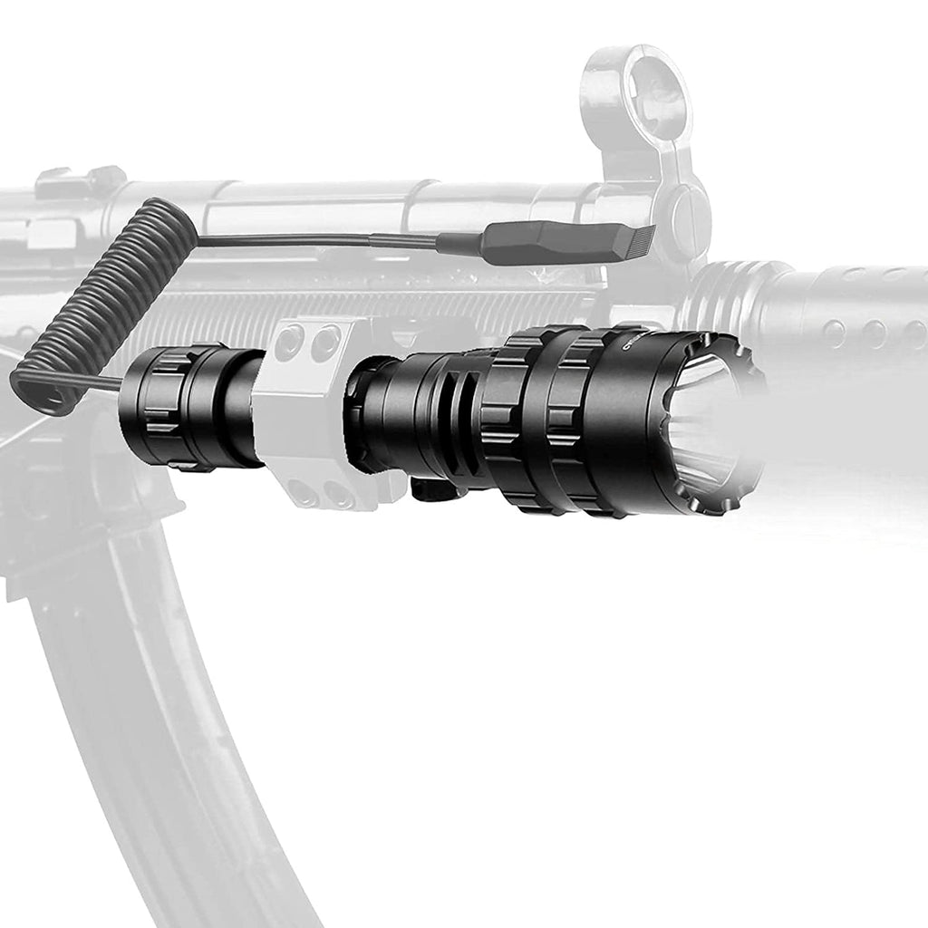 9000lm Tactical Gun Flashlight +Picatinny Rail Mount+Switch for Hunting ...