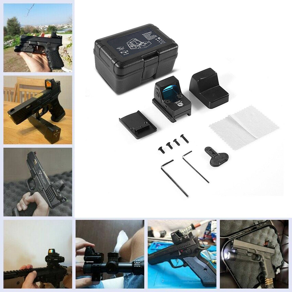 Mini Red Dot Sight Collimator for Glock / Rifle Reflex Sight Scope Fit ...