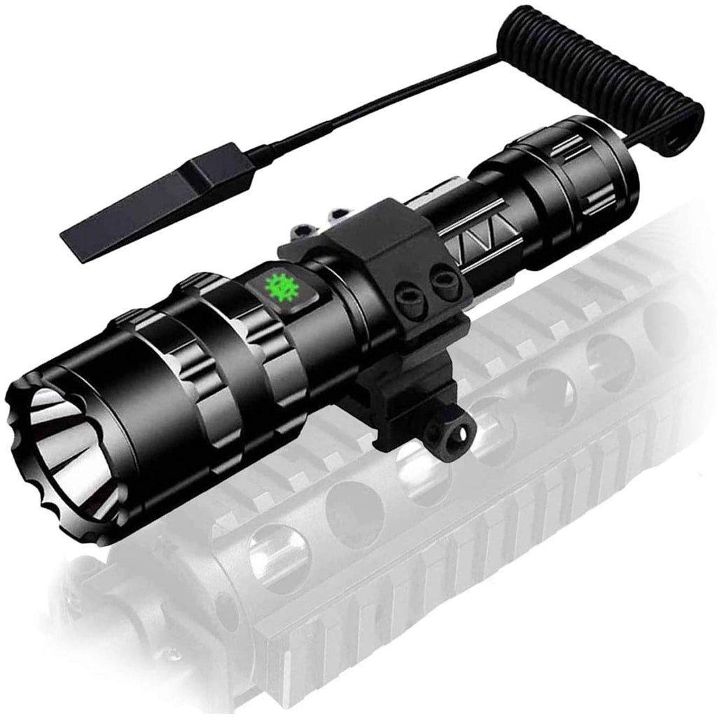 9000lm Tactical Gun Flashlight +Picatinny Rail Mount+Switch for Hunting ...