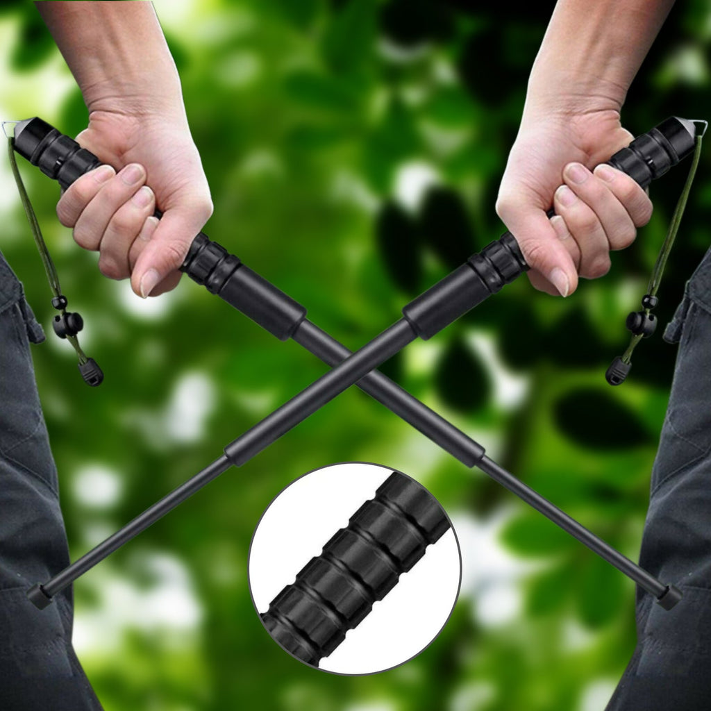 26“ 3 Section Portable Telescopic Trekking Pole Alpenstock Defense ...