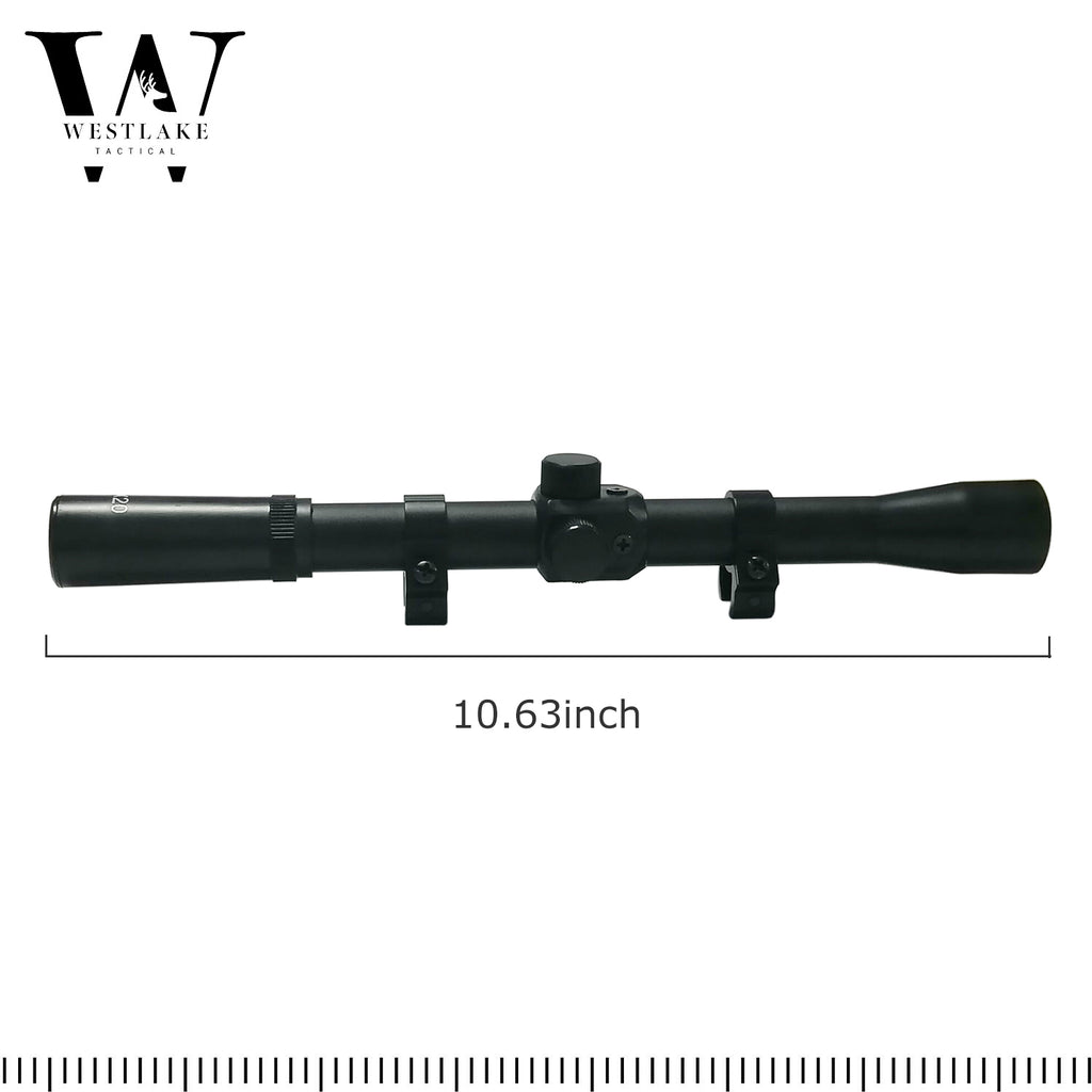 4X20 Scope w/ Ring Mounts Rapid Range Hunting Tactical Rifle Air Gun ...