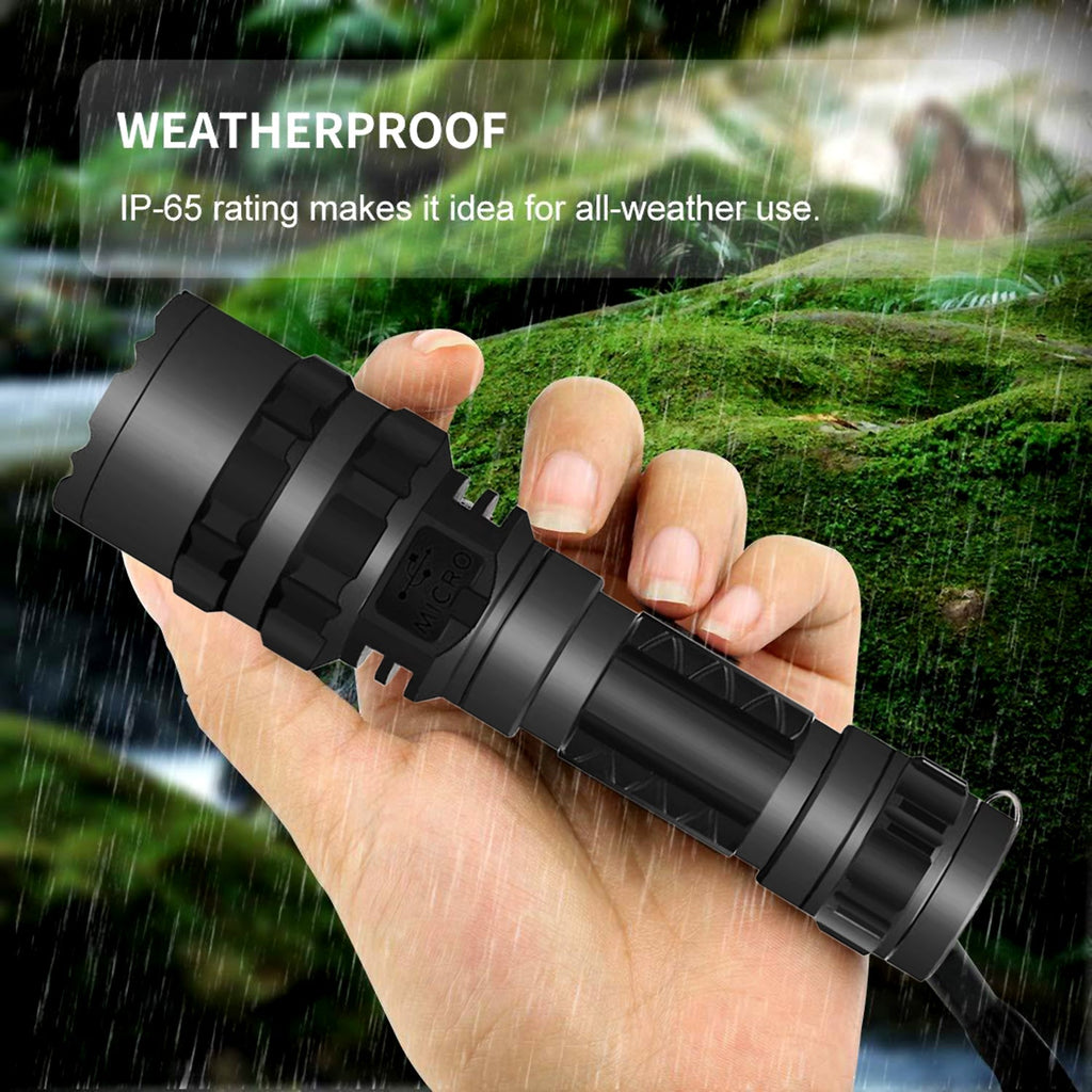 9000lm Tactical Gun Flashlight +Picatinny Rail Mount+Switch for Hunting ...