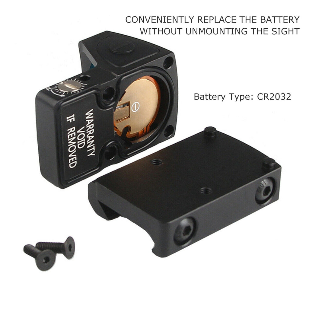 Mini Red Dot Sight Collimator for Glock / Rifle Reflex Sight Scope Fit ...