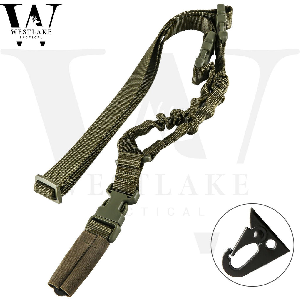 Tactical One 1 Single Point Bungee Rifle Gun Sling Strap w/ Quick Rele ...