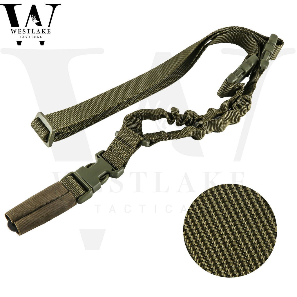 Tactical One 1 Single Point Bungee Rifle Gun Sling Strap w/ Quick Rele ...