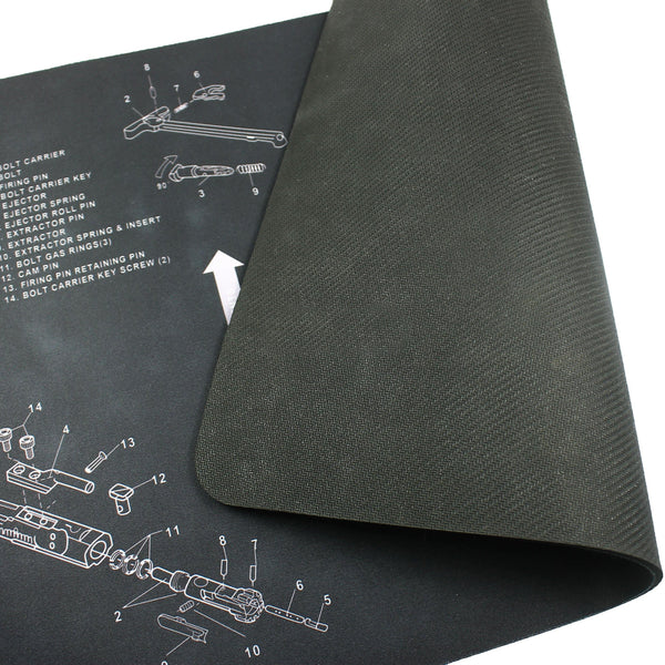 AR-15 M16 M4 Gun Cleaning Bench Mat with AR15 Parts List Black | West ...