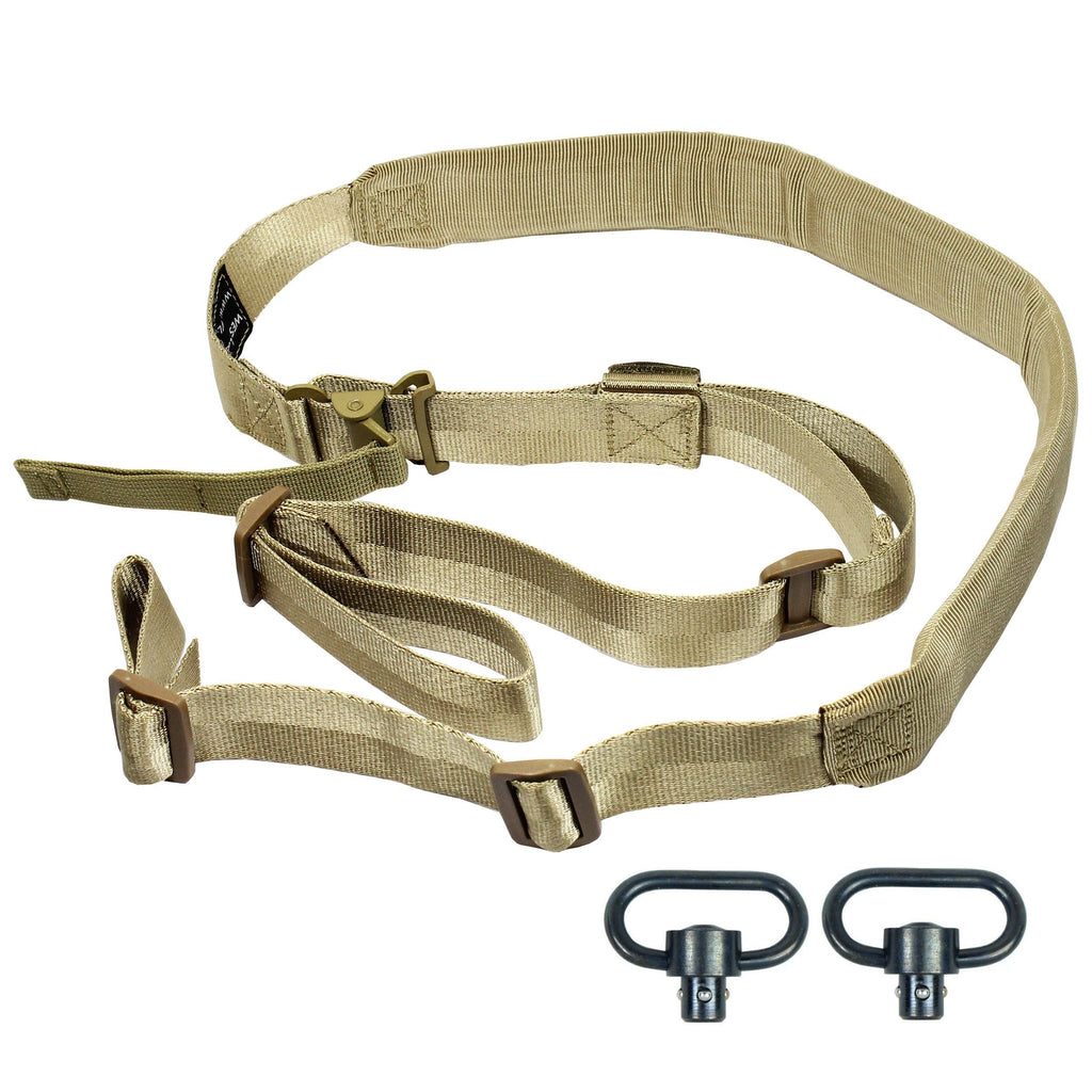 WestLake Wide Padded Quick Adjust QD 2 point Rifle Sling with Push-on ...