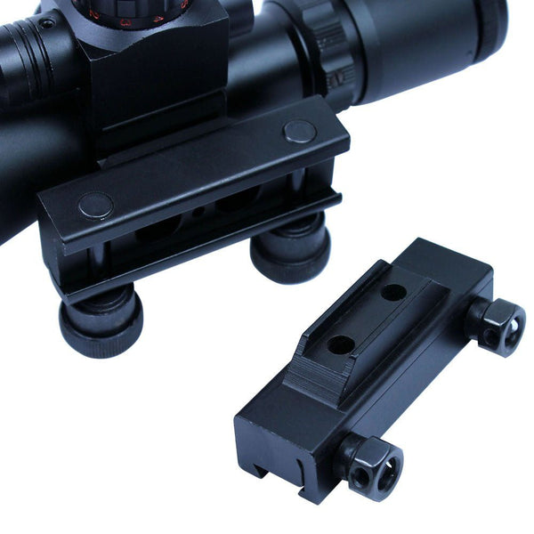 2.5-10x40 Rifle Scope Mil-dot Illuminated Red Laser 20/11mm Rail Mounts ...
